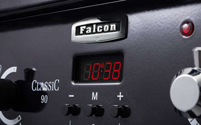 Falcon Classic Deluxe 90cm Dual Fuel Upright Cooker Stone Blue/Chrome ...