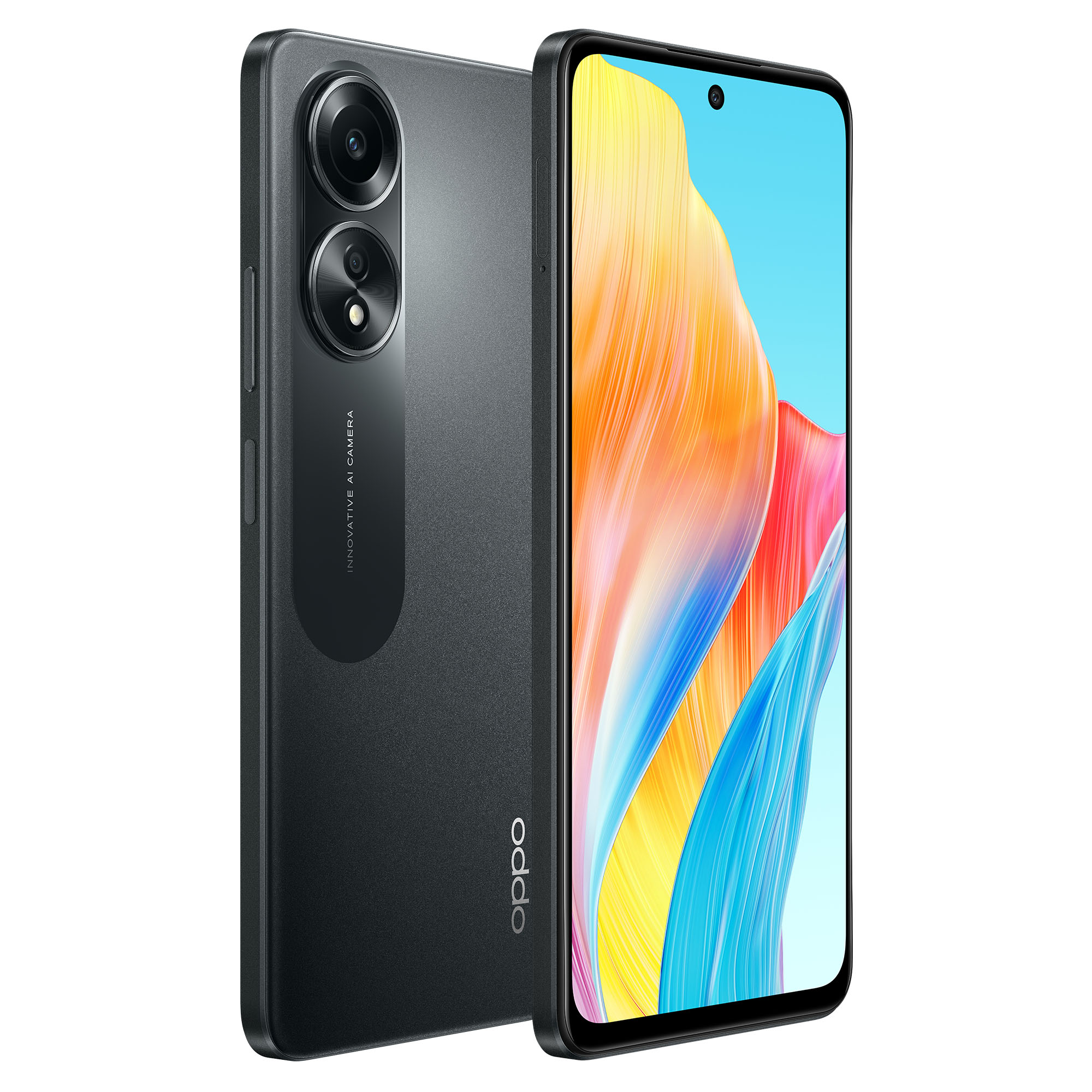 OPPO A58 Dual SIM, 128 GB, GB RAM, 4G LTE – Glowing Black, 03/14/2024