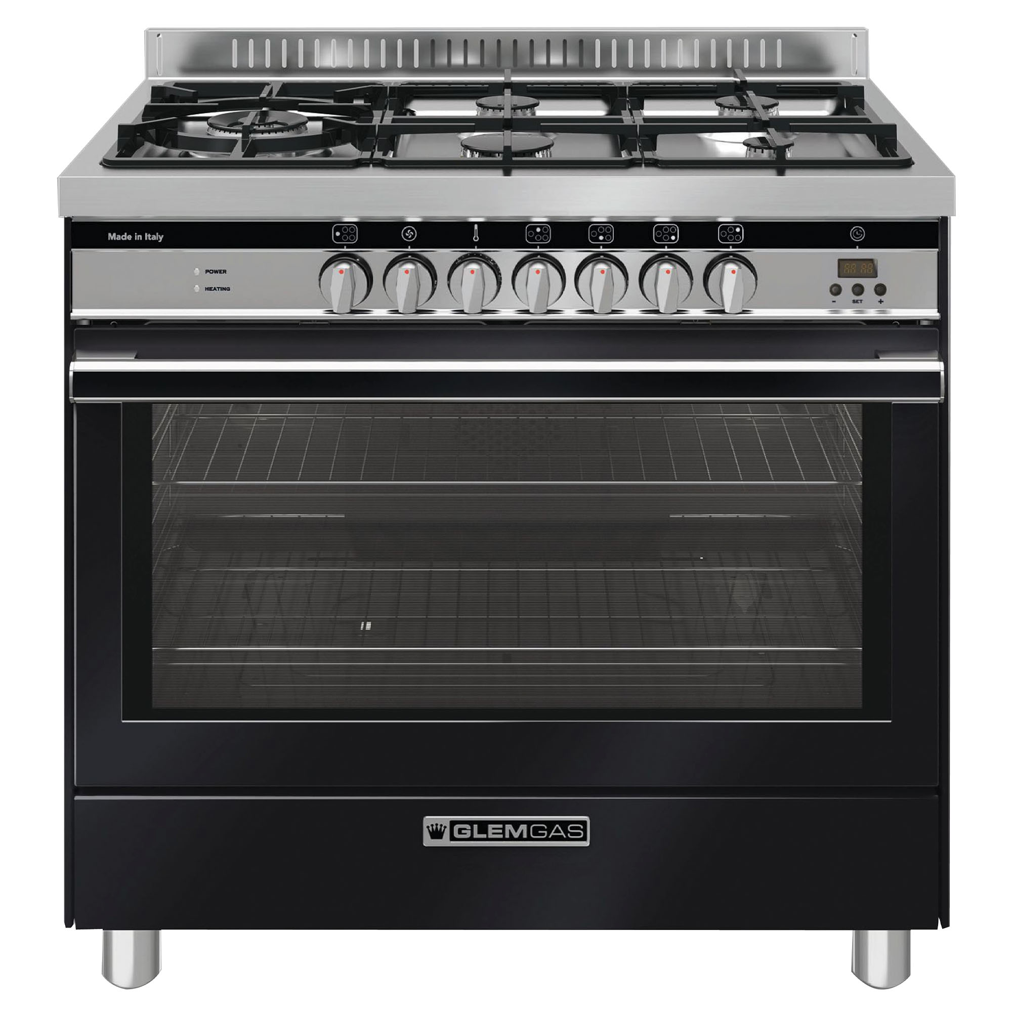 Glem Gas 90cm Dual Fuel Matte Black Cooker GS965GEMB - Buy Online with ...