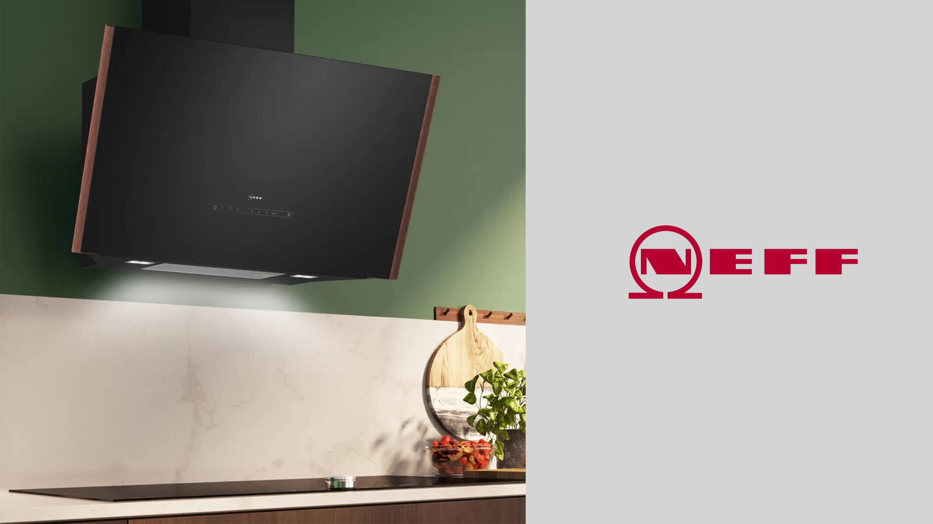 Neff 90cm Flex Design Inclined Rangehood with Metallic Silver Side ...