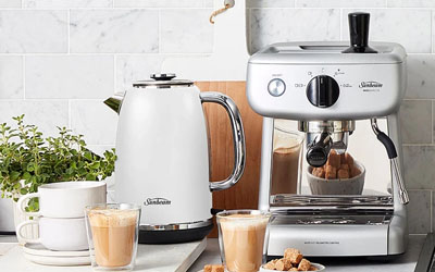 Sunbeam Mini Barista Espresso Machine Silver EM4300S. - Bing Lee