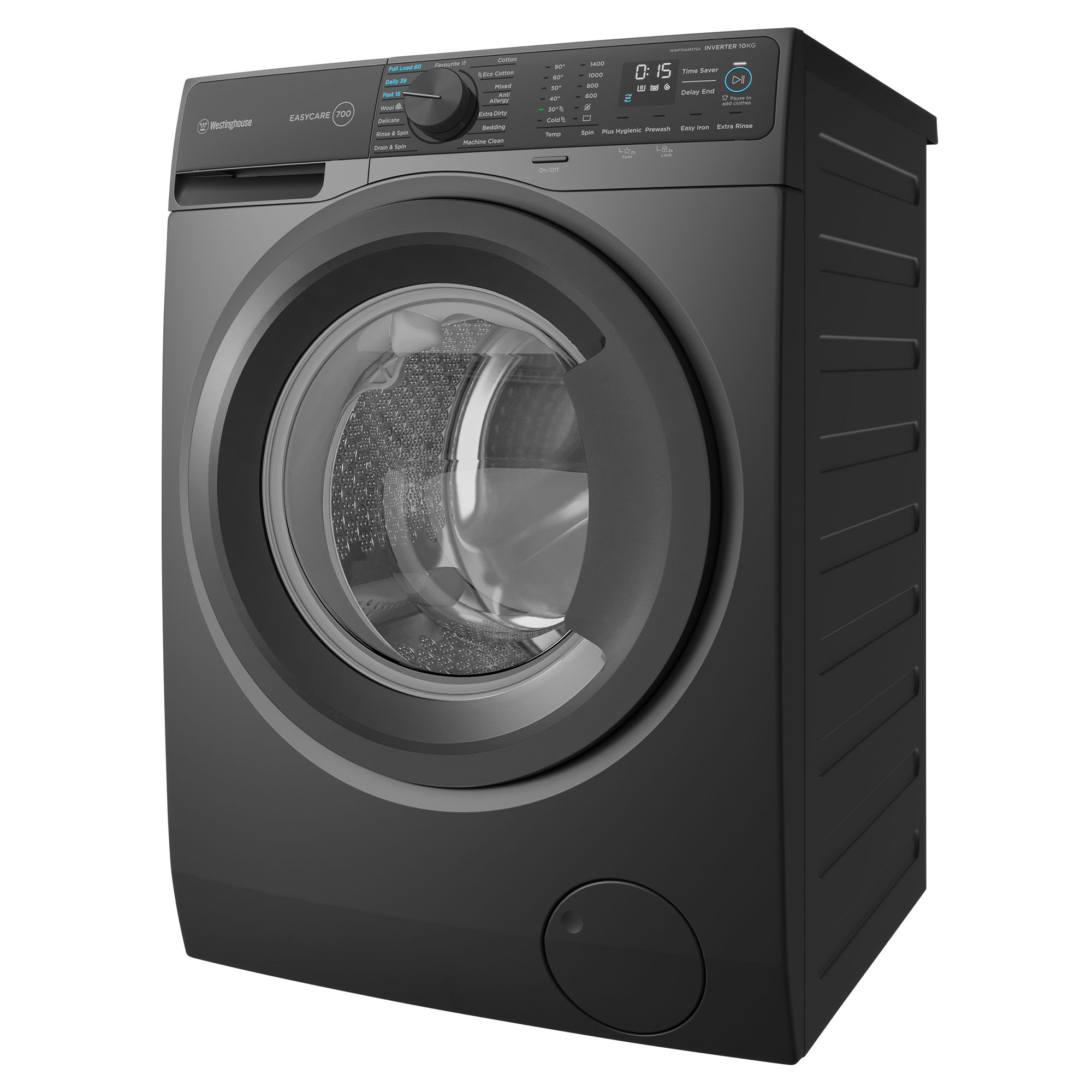 Westinghouse Dark Grey 10kg Front Loader Washing Machine 1400rpm ...