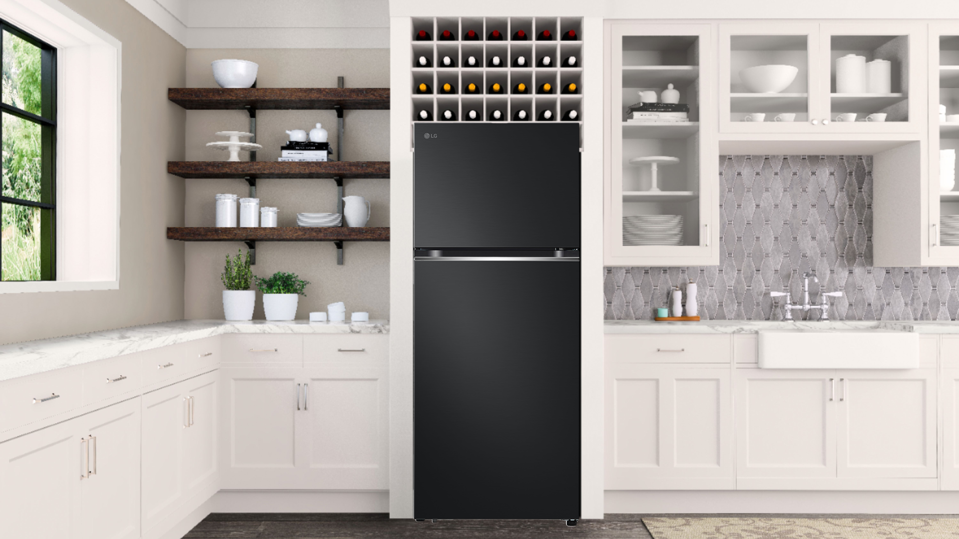 LG 375L Top Mount Fridge in Matte Black Finish GT-5MB - Bing Lee - Bing Lee