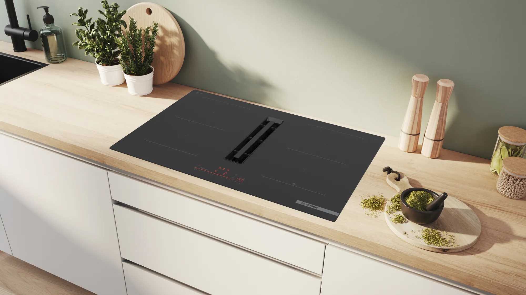 Bosch Series 6 - 2-in-1 Cooktop with Integrated Ventilation 80cm ...