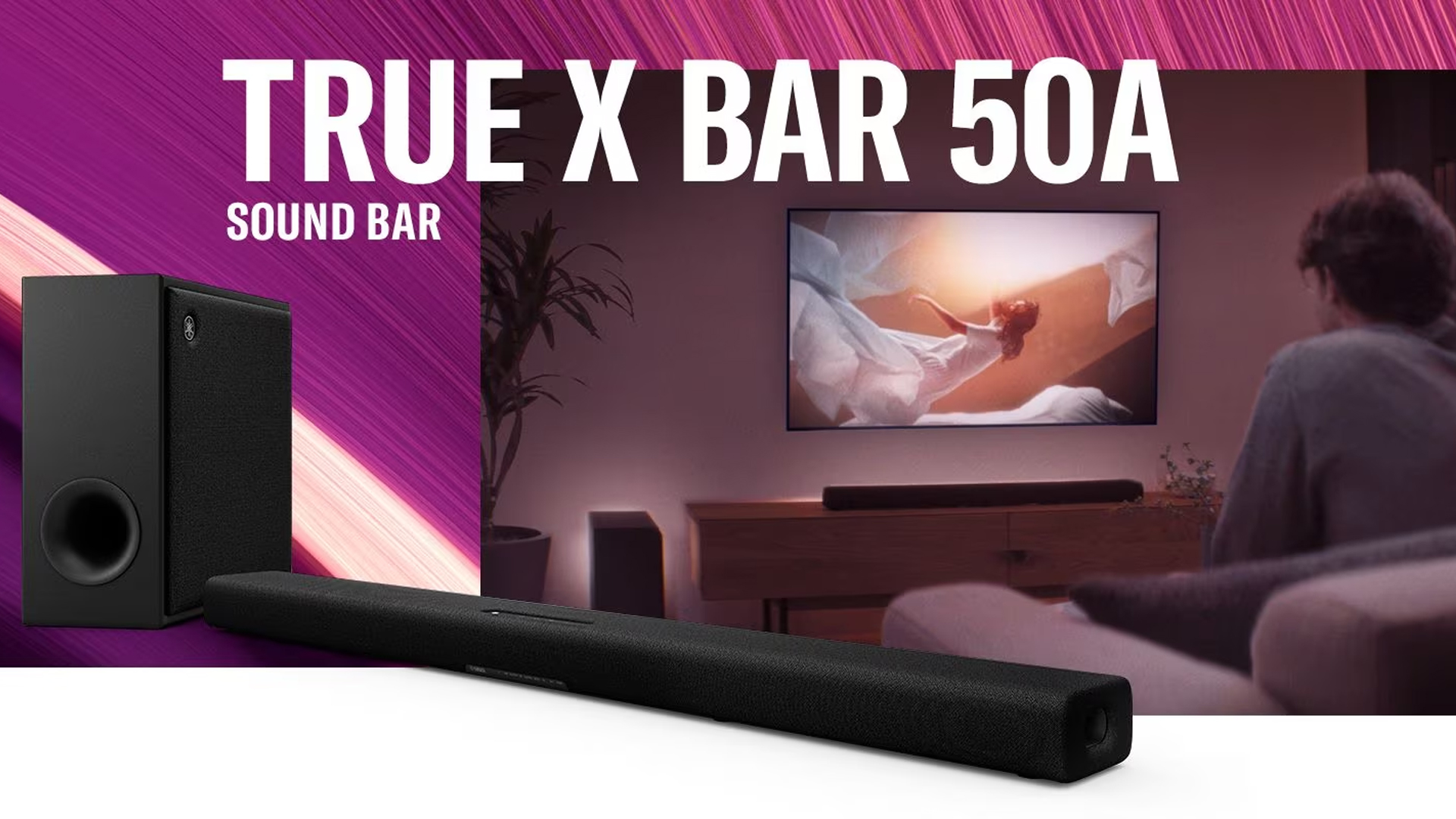 Yamaha True X Bar 50A Sound Bar with Subwoofer, Carbon Grey SR-X50A ...