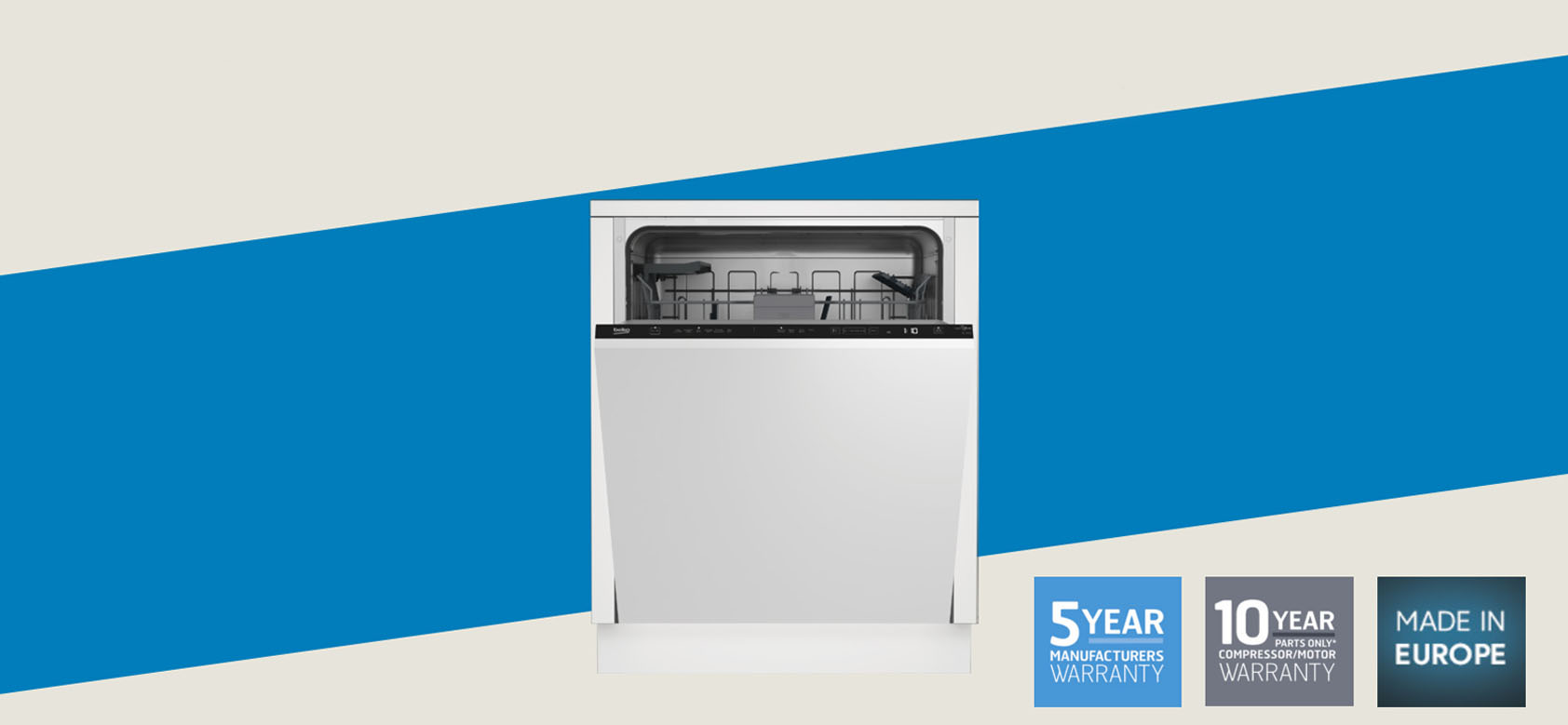 Beko 60cm Fully Integrated Dishwasher (14 place settings, Full-size ...