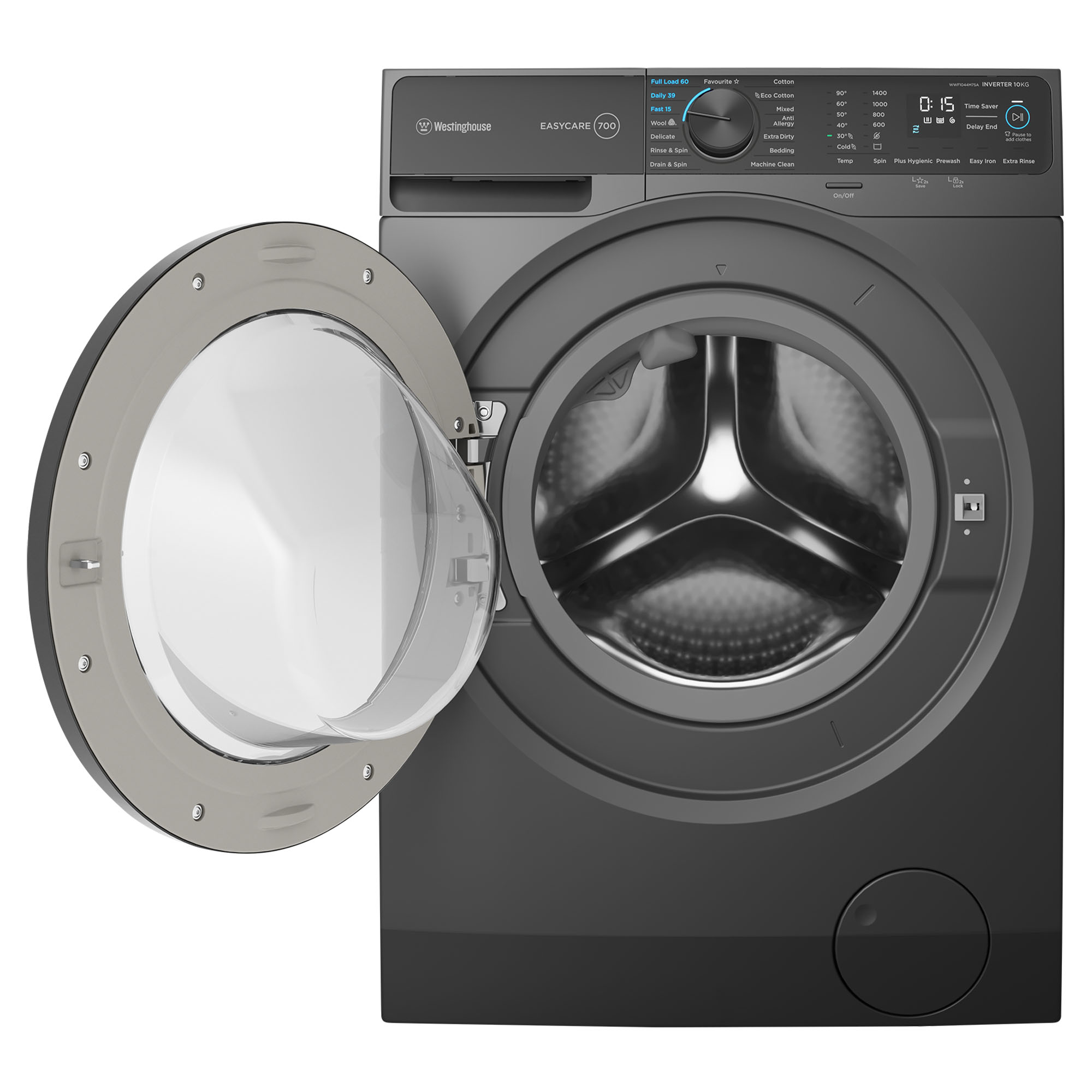Westinghouse Dark Grey 10kg Front Loader Washing Machine 1400rpm ...