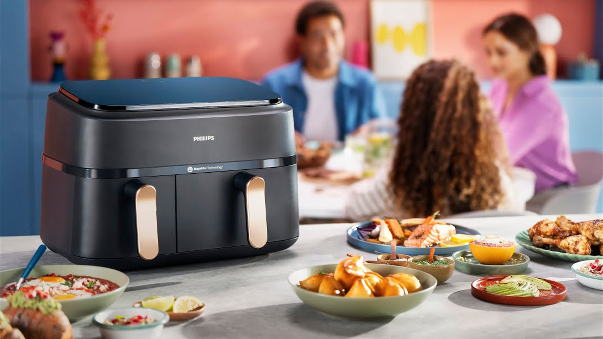 Philips 3000 Series Dual Basket Airfryer NA352/00 - Bing Lee