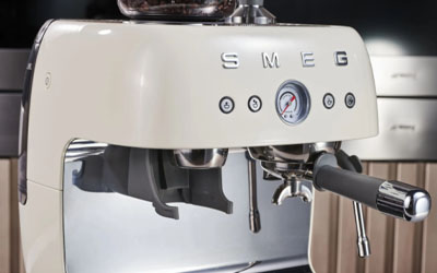 Smeg Espresso Coffee Machine - Cream EGF03CRAU - Bing Lee - Bing Lee