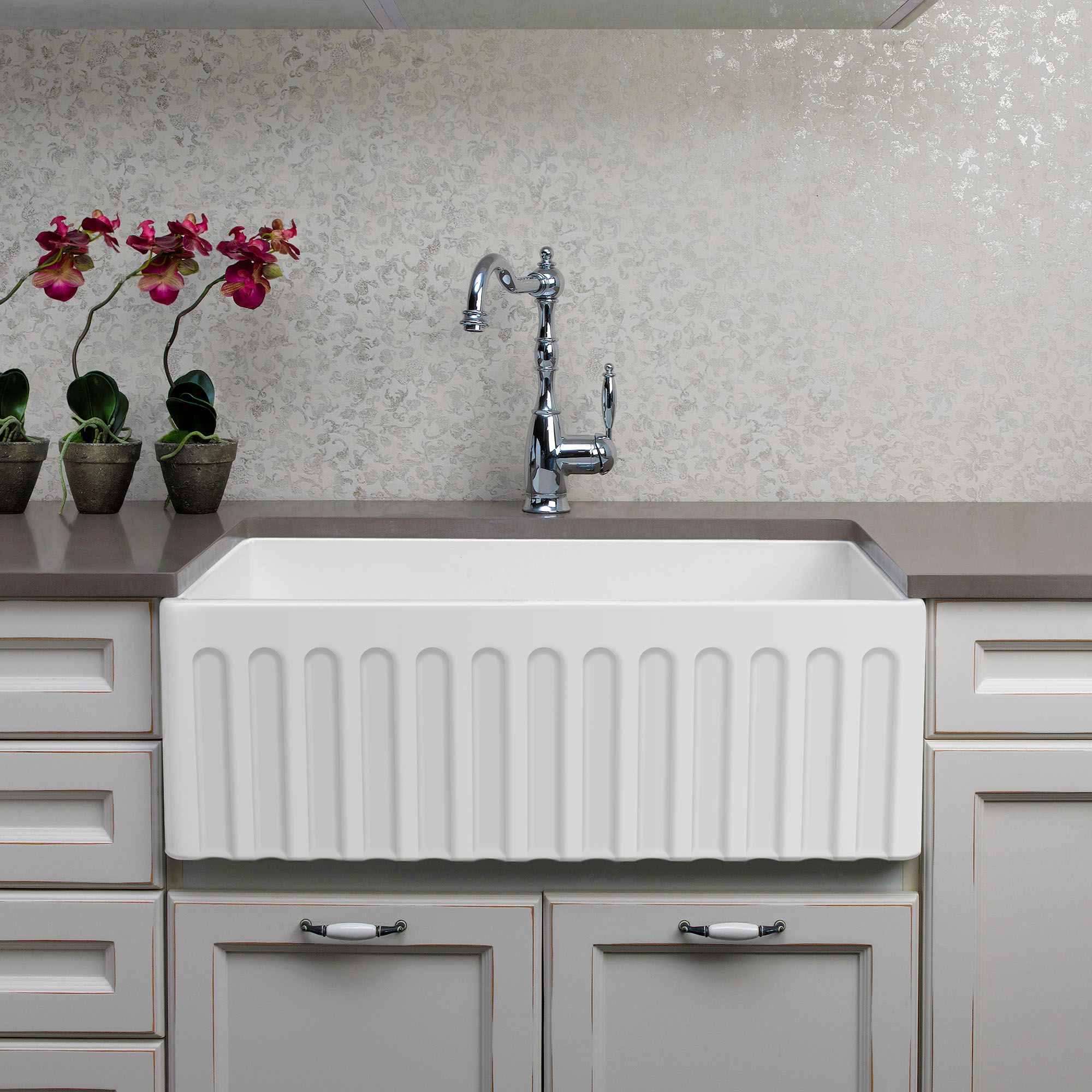 Turner Hastings Novi 75x46 Fireclay Butler Sink Gloss White NO75FS ...