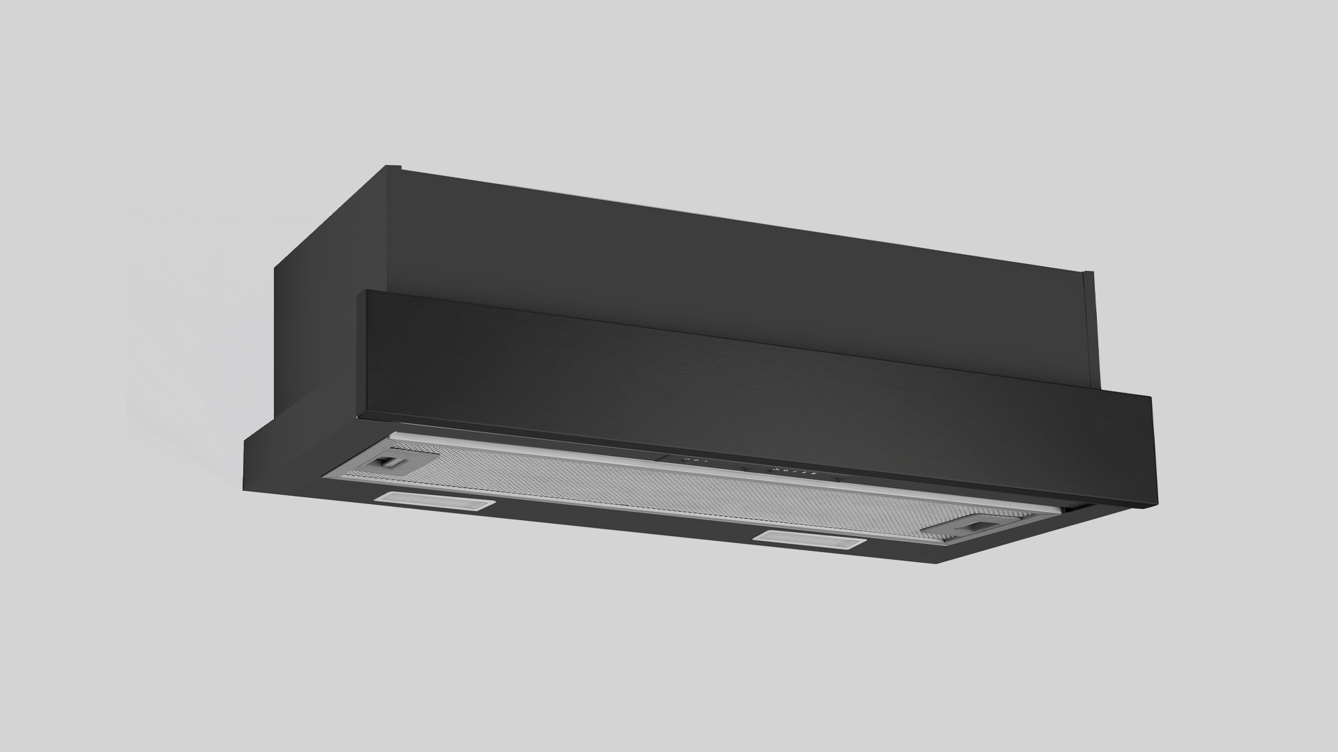 Omega 60cm Slide-out Rangehood - Matte Black. ORT6WBA - Bing Lee - Bing Lee