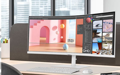 Samsung 34" ViewFinity S65TC Ultra-wide Curved WQHD Monitor ...