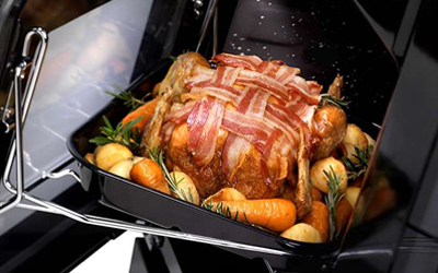 Falcon Classic Deluxe 90cm Dual Fuel Upright Cooker Stone Blue/Chrome ...