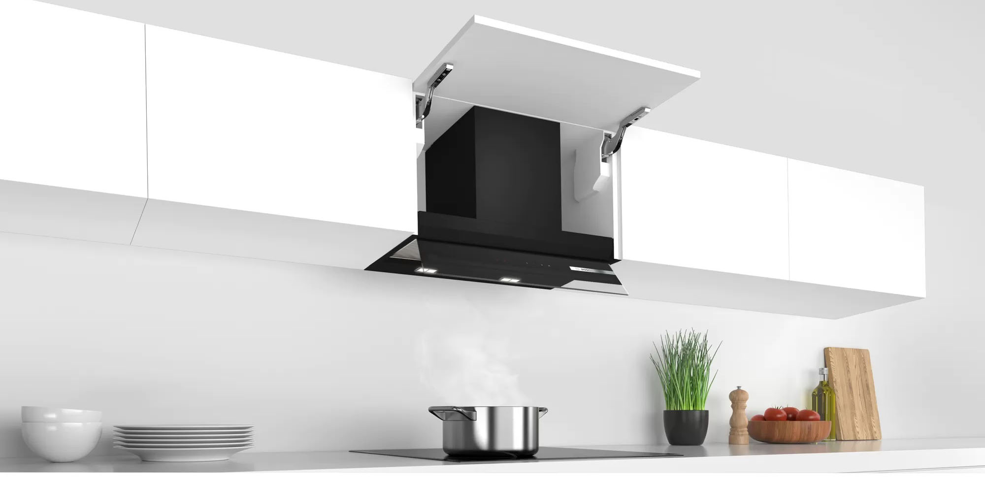 Bosch Series 6 Integrated Design Hood 60 cm Clear Glass Black Printed ...