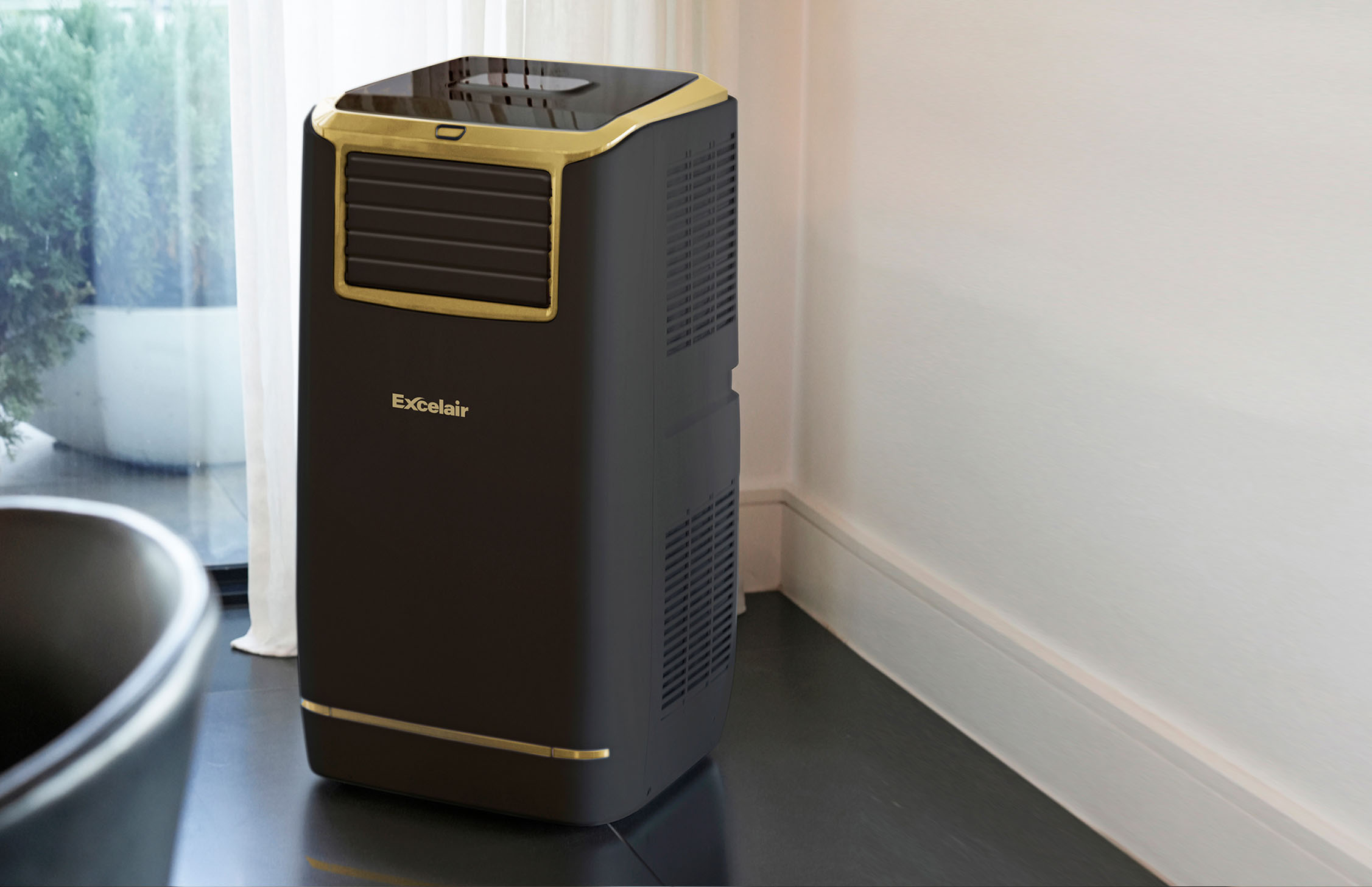 Excelair 4.1KW Portable Air Conditioner Wi-Fi, Black/Gold EPA58041BG ...