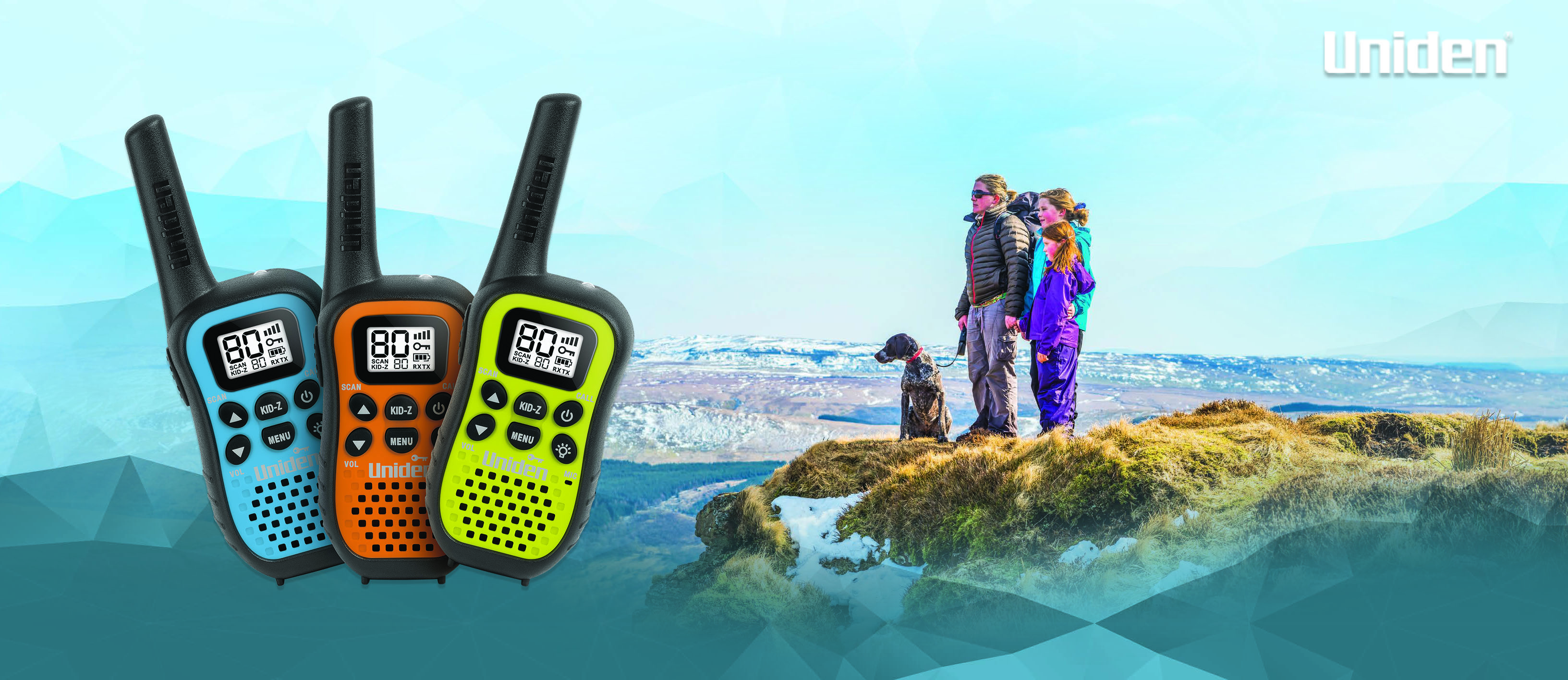 Uniden 80 Channel UHF CB Handheld RadioTriple Colour Pack. UH45-3 ...