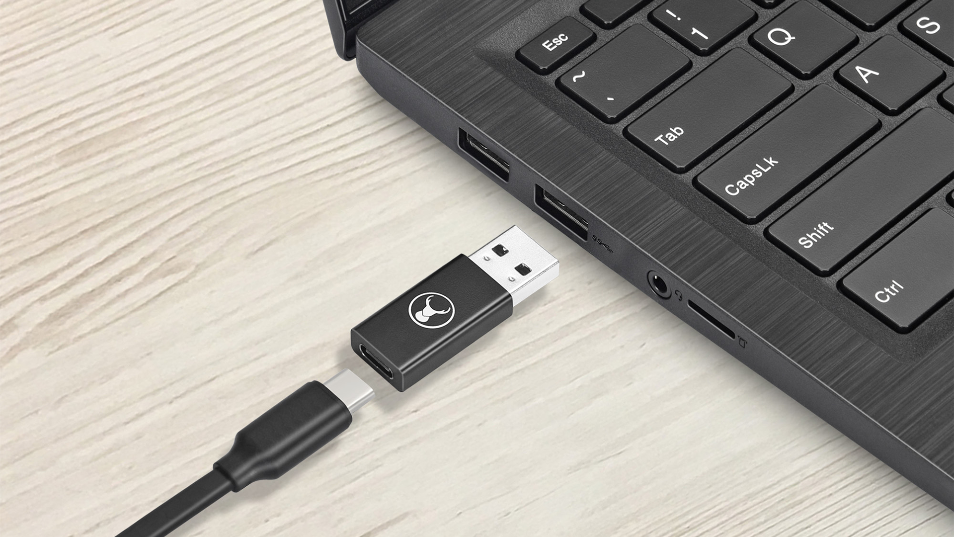 Bonelk USB-A to USB-C 3.0 Adapter Black ELK-80061-R - Bing Lee