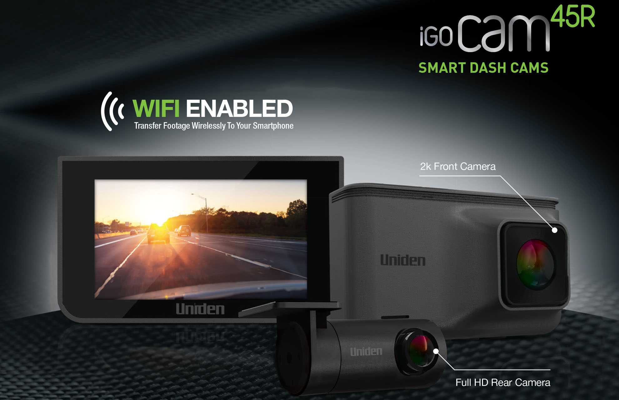 Uniden 2K Smart Dash Cam with FULL HD Rear View Camera and 3” LCD ...