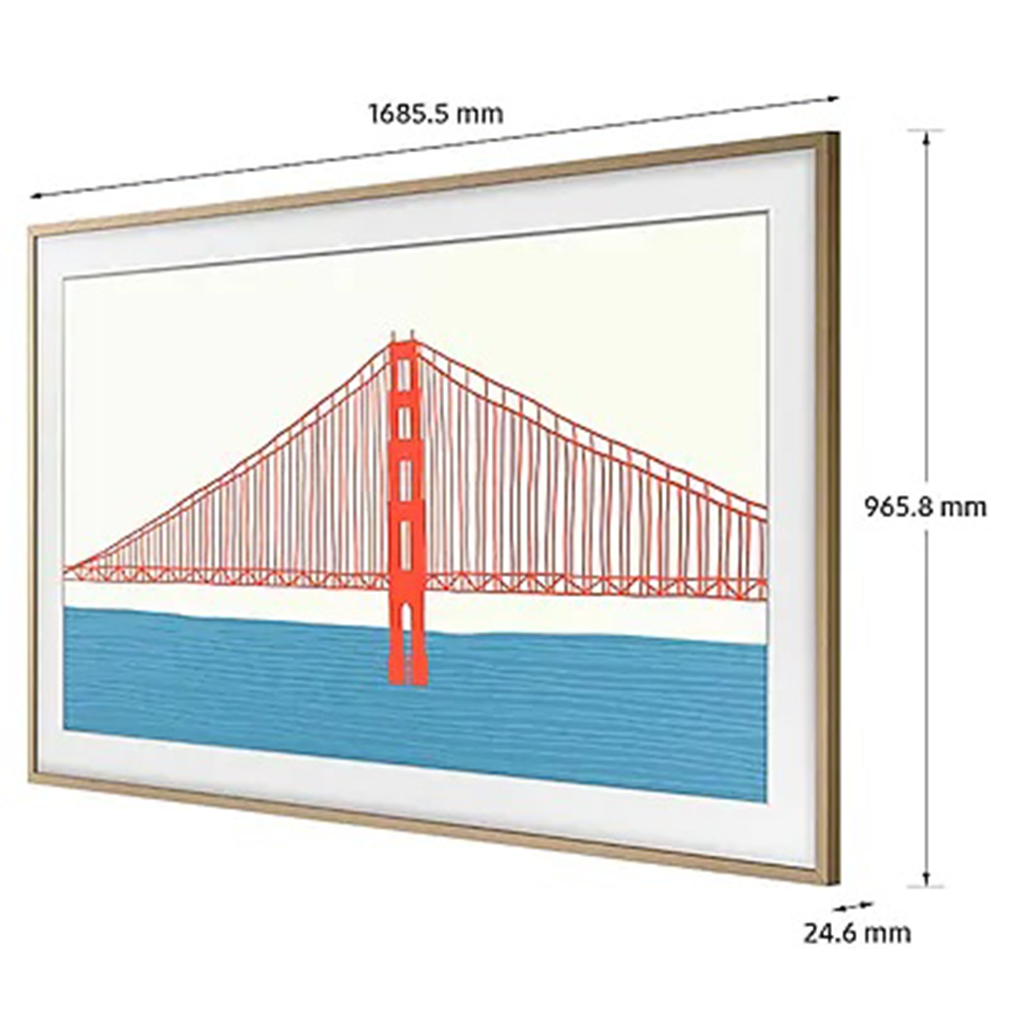 Samsung 75" Customisable Modern Frame for The Frame TV - Teak VG ...