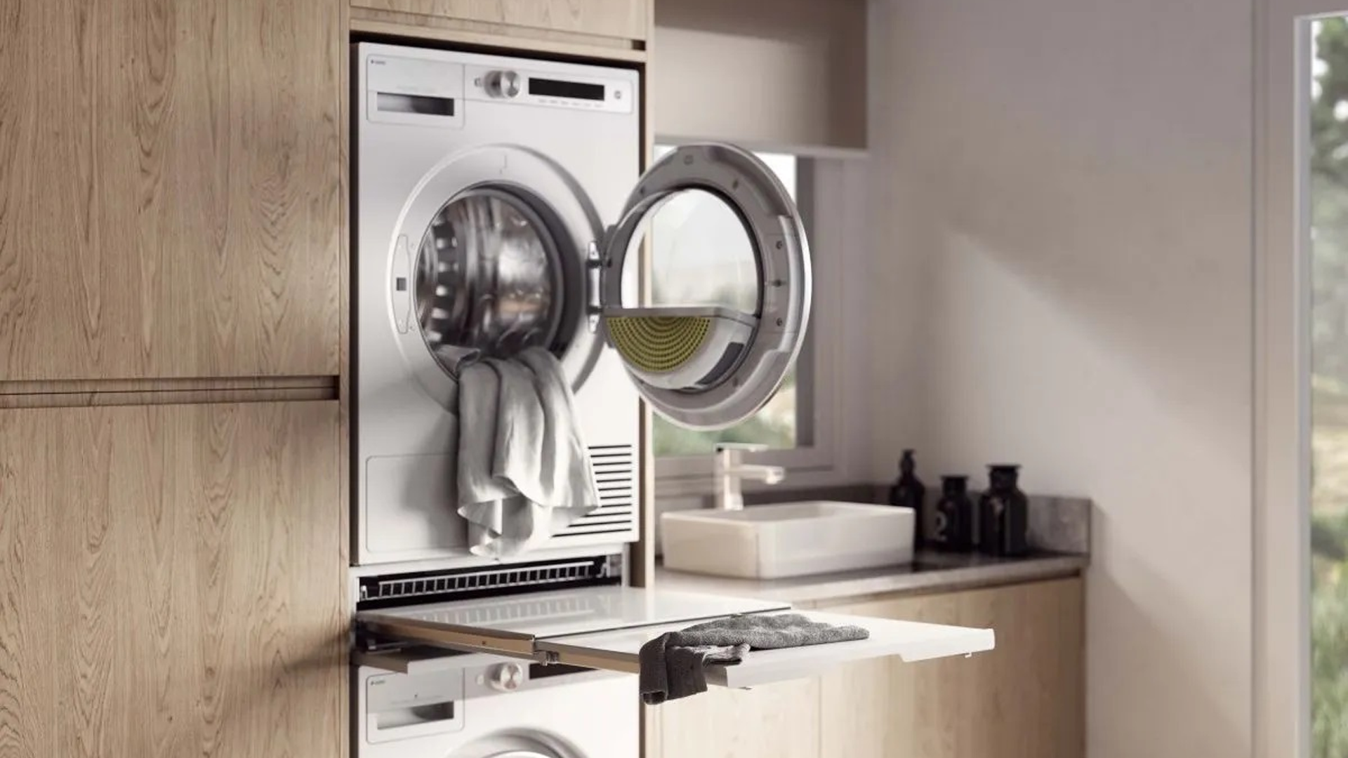 Asko Laundry Stacking Kit Shelf Titanium HSS1053T - Bing Lee - Bing Lee