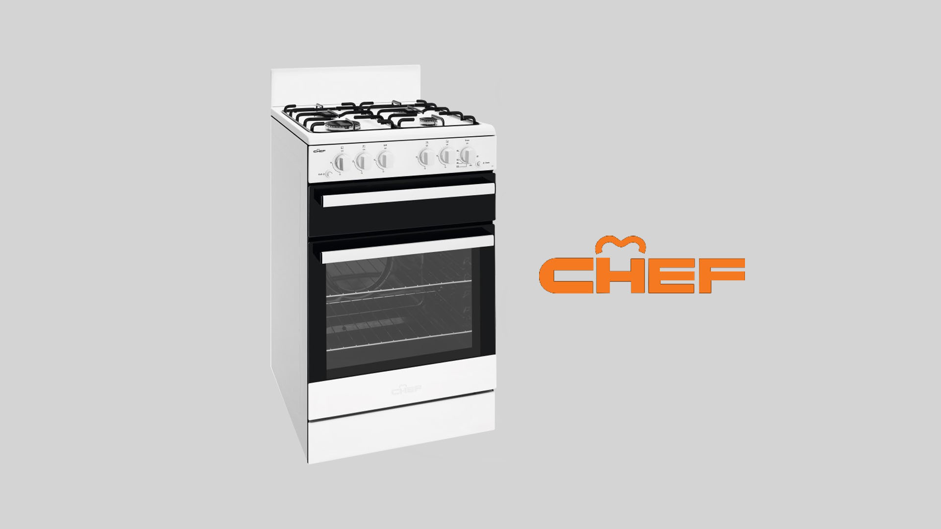 Chef 54cm Freestanding Cooker with Conventional Oven White. CFG503WCH ...