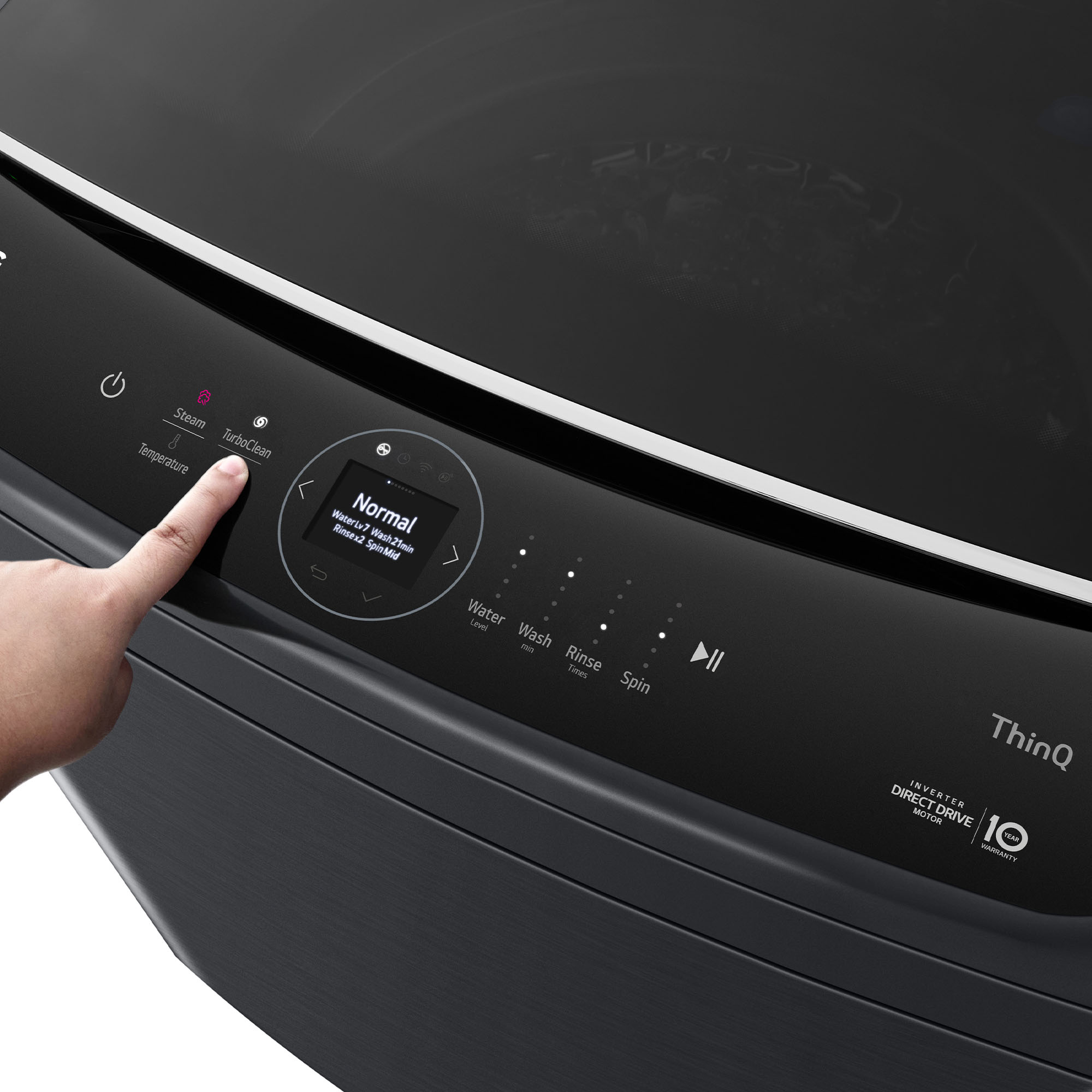 LG 12KG Direct Drive Steam Top Load Washing Machine Black WTL9-12B ...