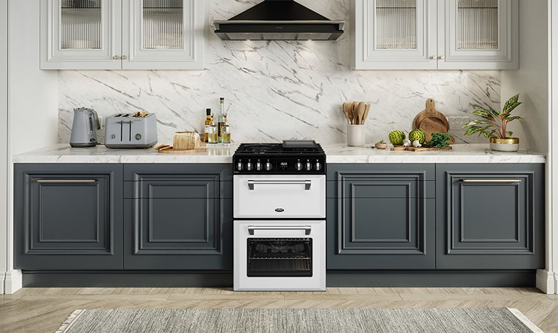Belling Mini Richmond 60cm Dual Fuel Range Cooker - White BMR60DODFW ...