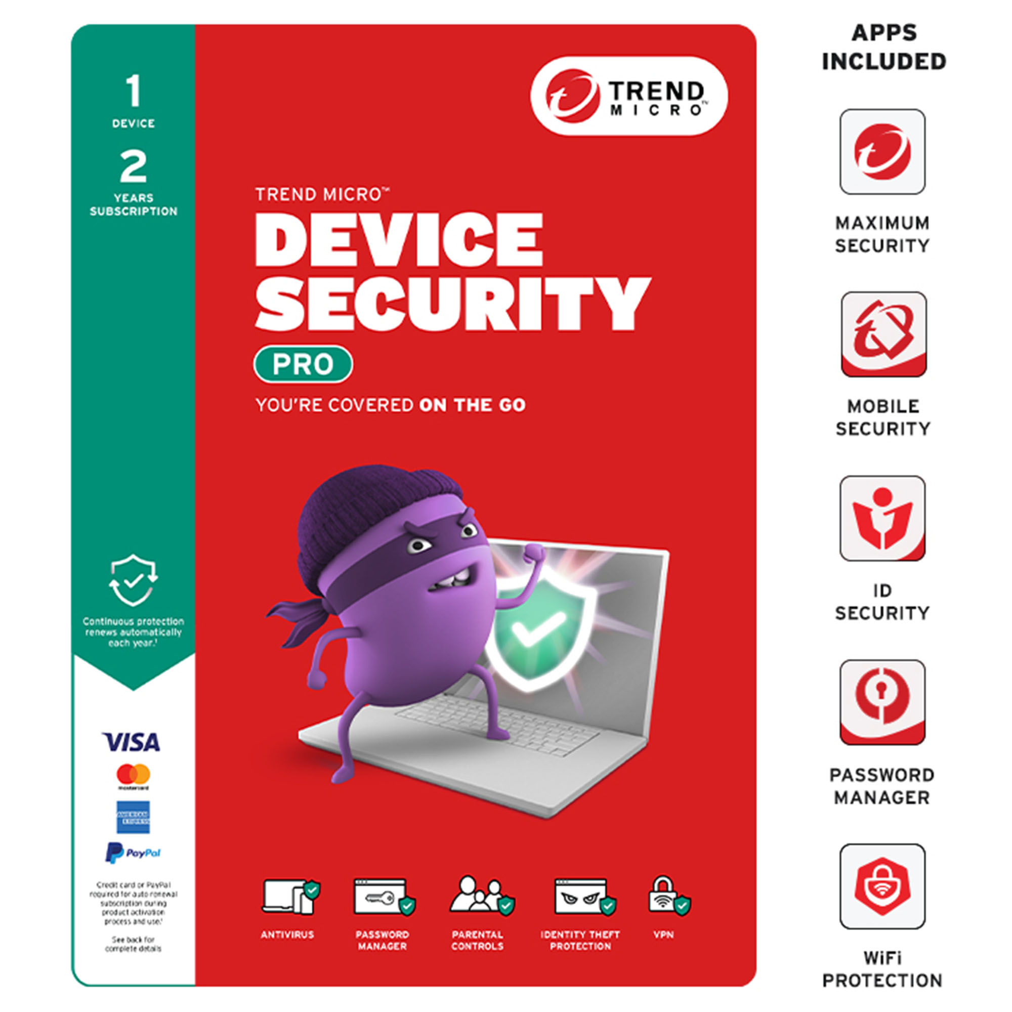 Trend Micro DEVICE SECURITY PRO 1D 2YR 9337694076167 - Buy Online with ...