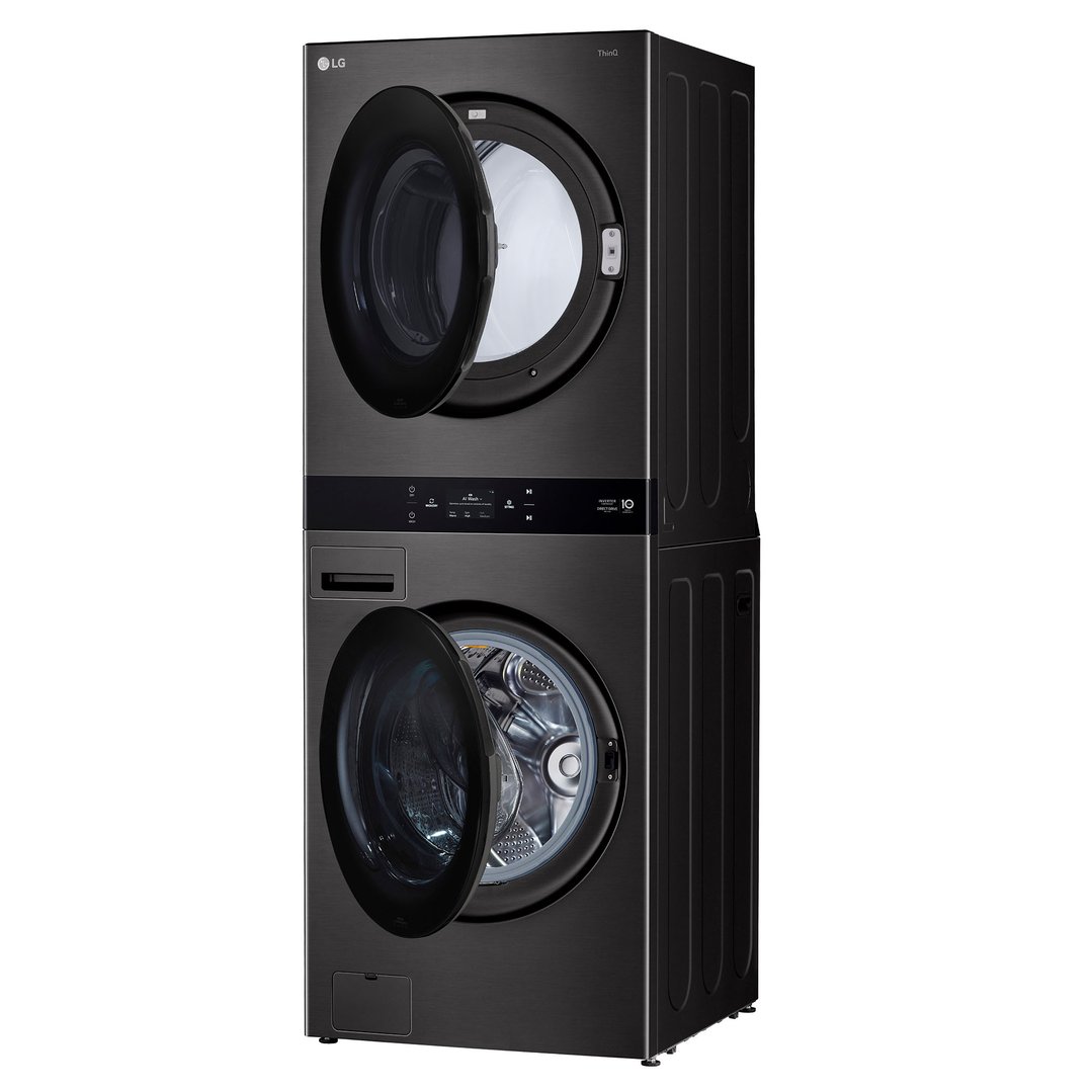LG 19/10kg AI WashTower™ Stacked Washer Dryer Black WWT-1910B - Bing ...