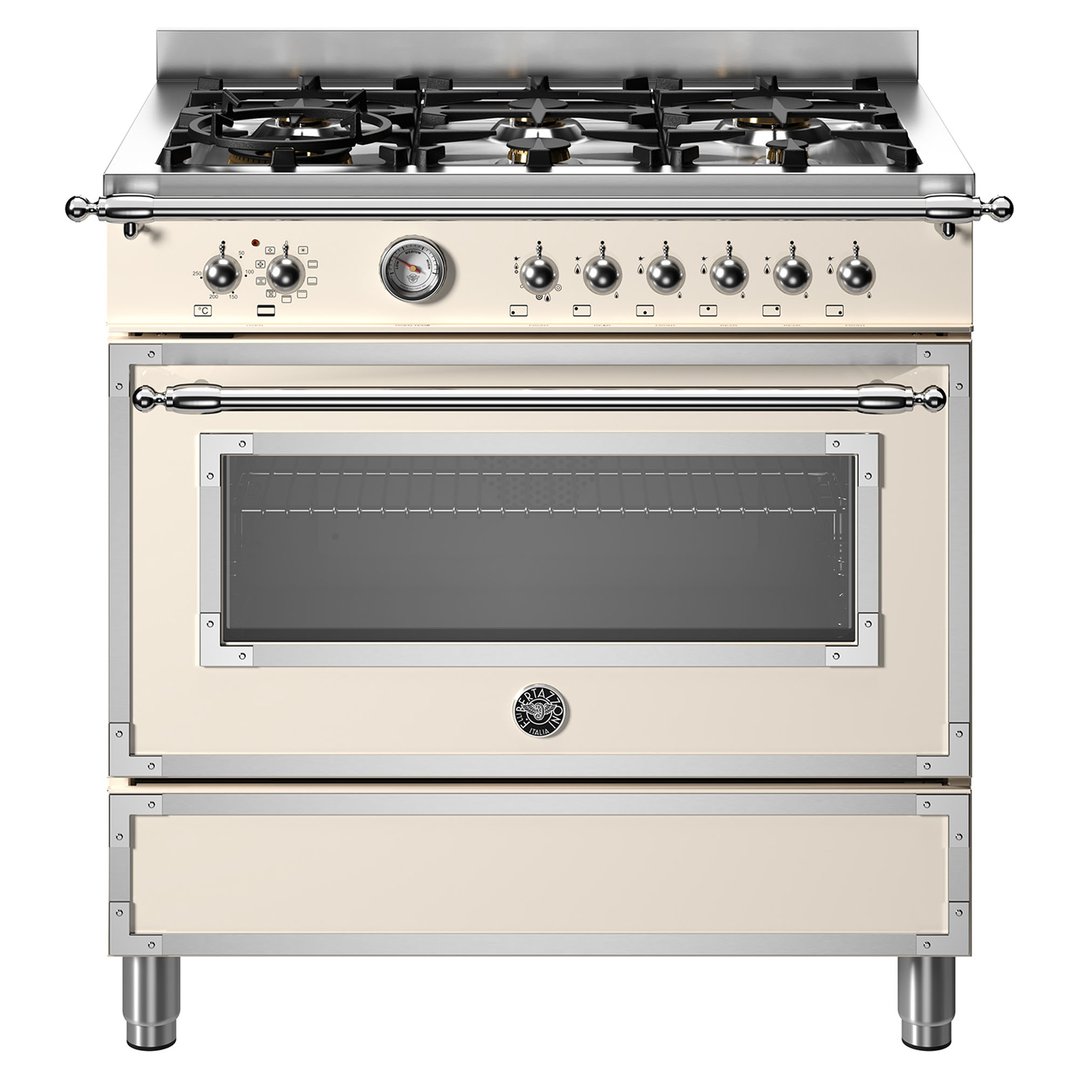 BERTAZZONI Heritage 900mm Dual Fuel Cooker - Avorio (Ivory) HER96L1EAVT ...