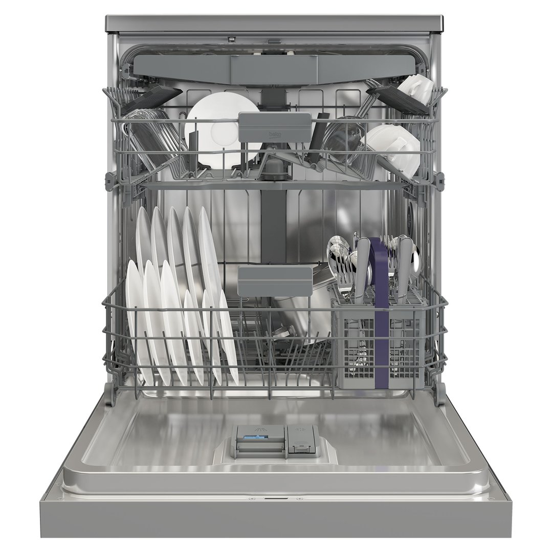 Beko 16 Place Setting Freestanding Dishwasher, Stainless Steel ...
