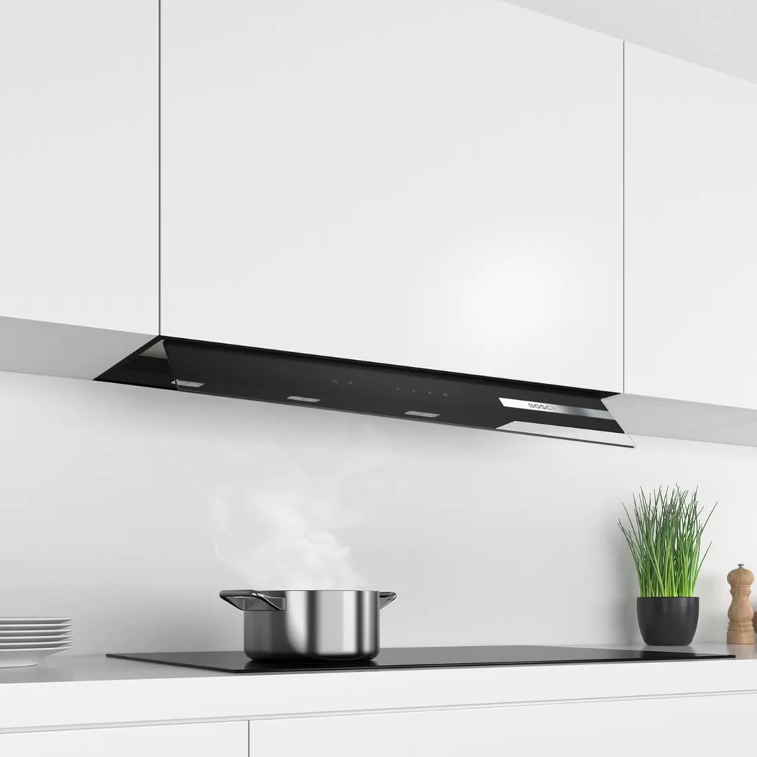 Bosch Series 6 Integrated Design Hood 90 cm Clear Glass Black Printed ...