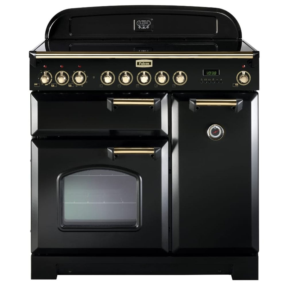 Falcon Classic Deluxe 90CM Induction Range Cooker Black/Brass CDL90EIBL ...