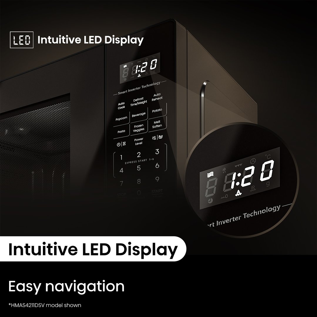 Hisense 42L 1100W Inverter Microwave - Dark Stainless Steel ...