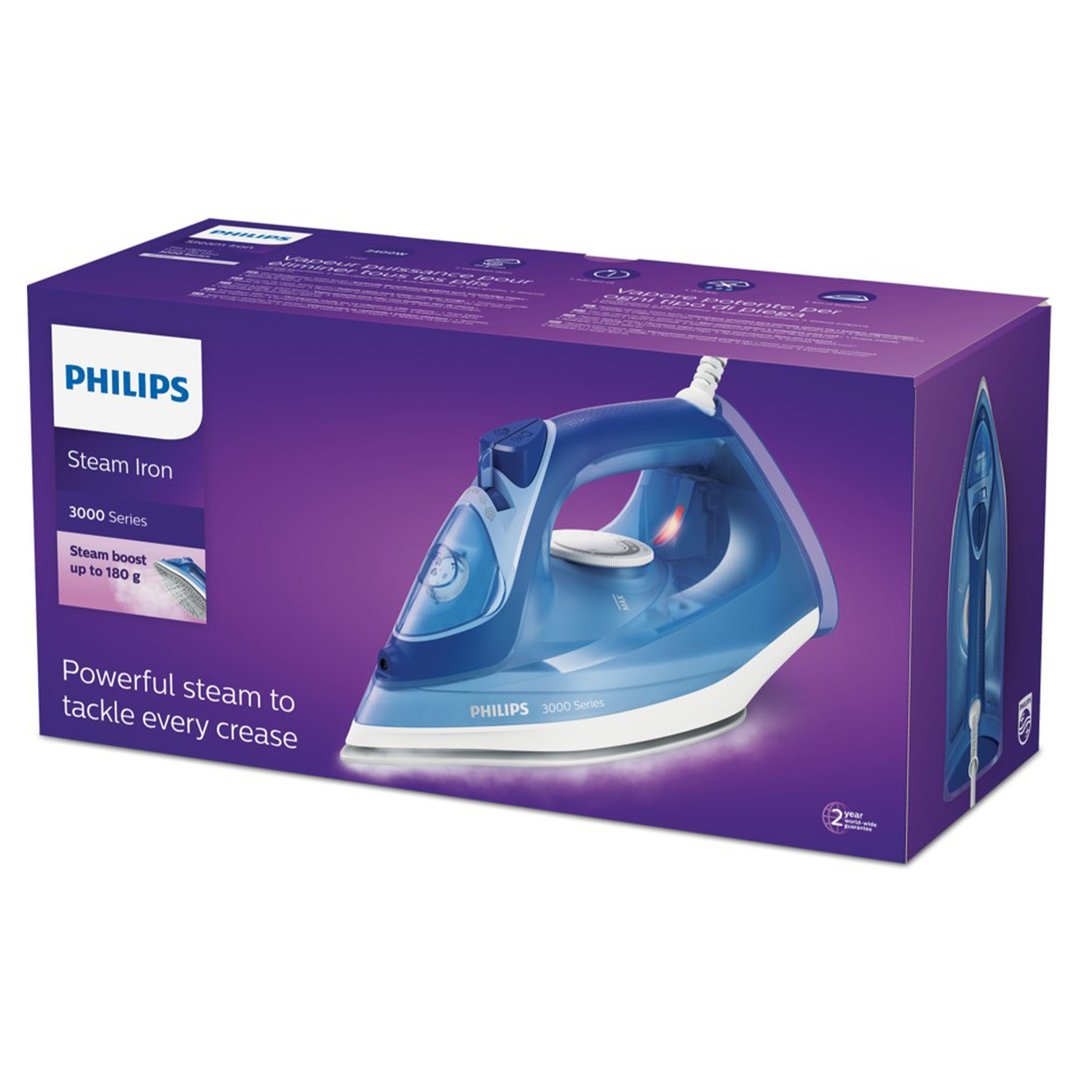 Philips 3000 Series Steam Iron - Blue DST3031/29 - Bing Lee