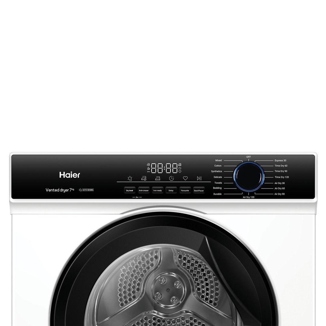 Haier Sensor Vented Dryer, 7kg - White. HDV70AWW1 - Bing Lee