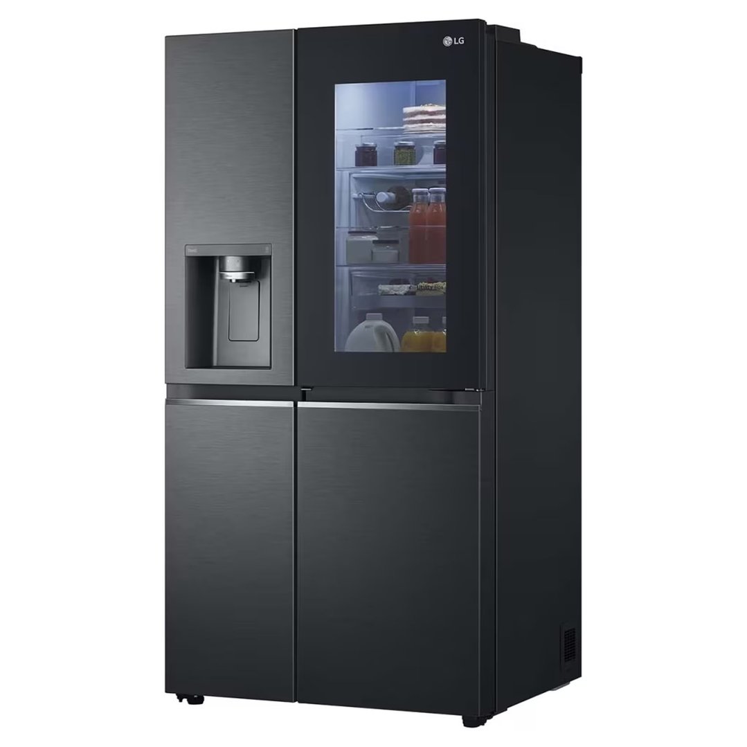 LG 635L Side by Side Fridge in Matte Black Finish GS-V600MBLC - Bing Lee