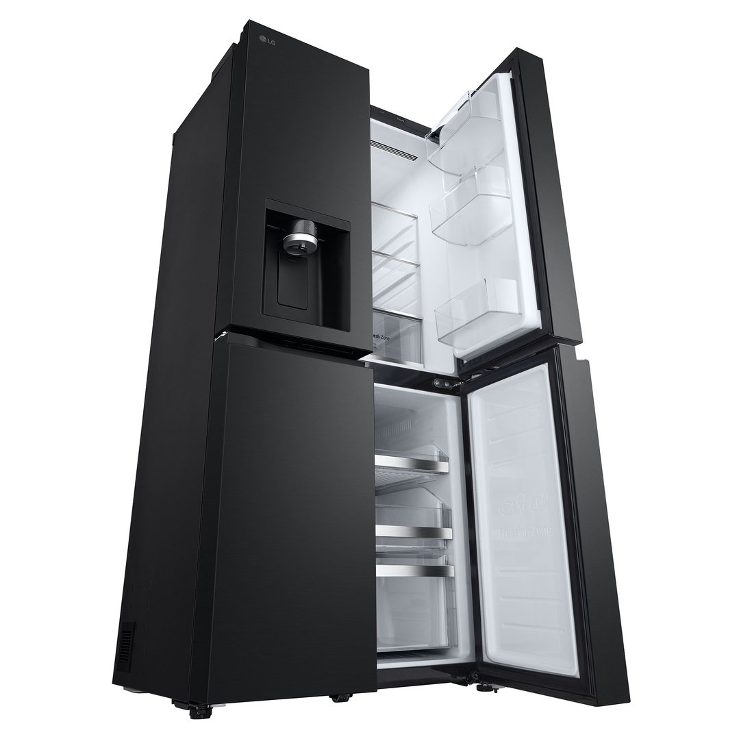 LG 506L Ice & Water Dispenser French Door Fridge Matte Black GF-L500MBL ...