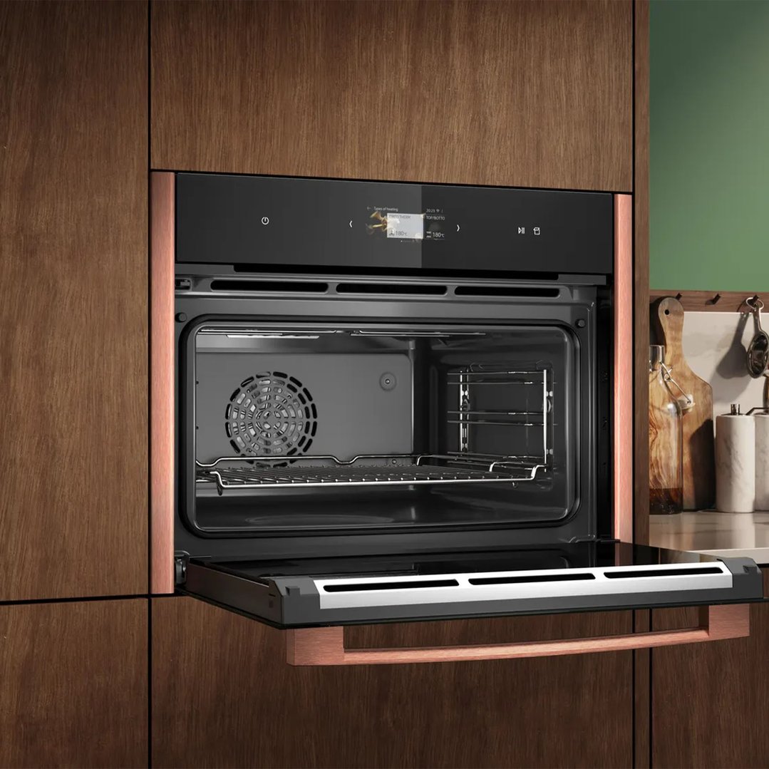 Neff Compact Oven with FullSteam with Brushed Bronze Side Trims ...