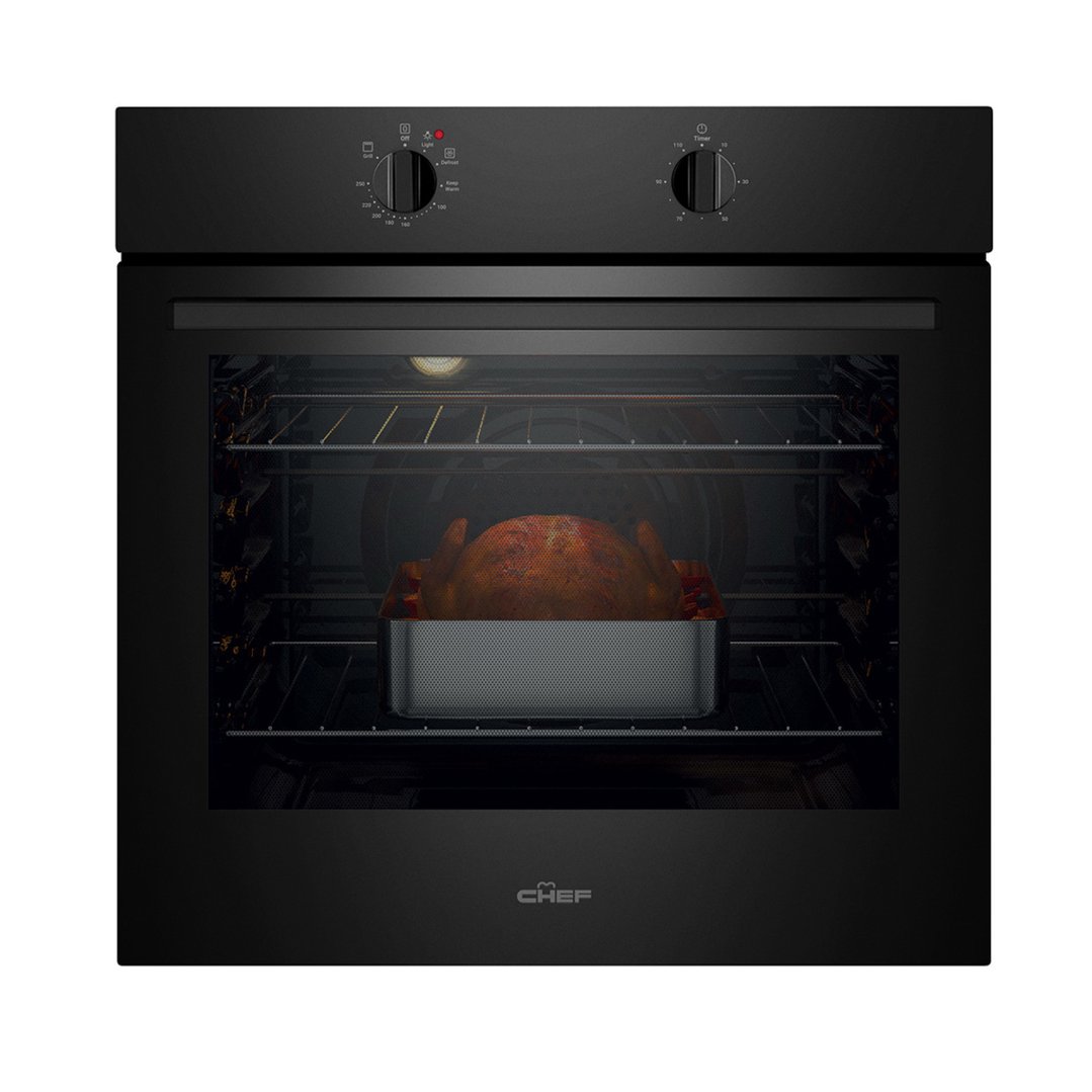 Chef 60cm Fan Forced Oven Black. CVE612DB - Bing Lee