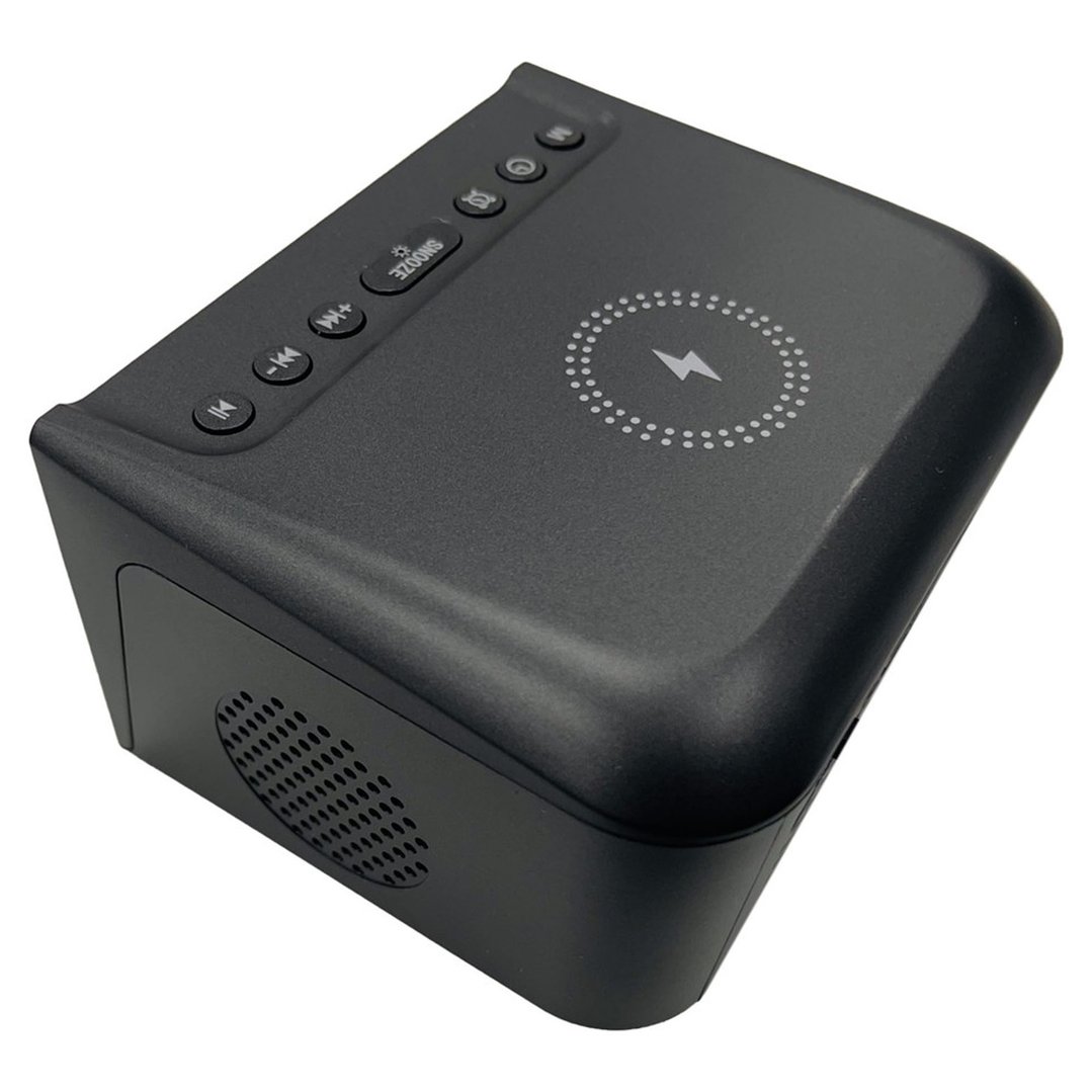 Laser Alarm Clock with Wireless Charging & Bluetooth Connectivity. SPK ...