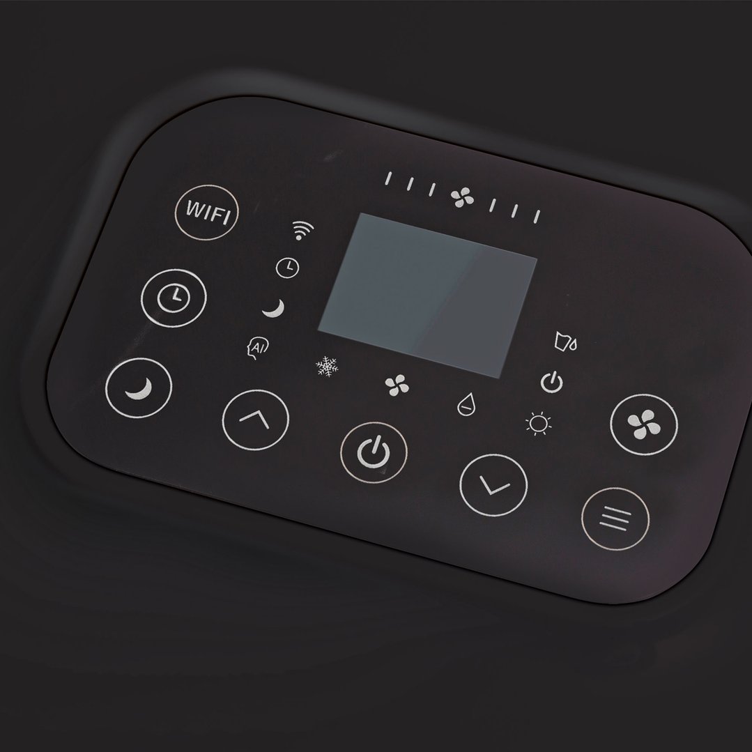 Excelair 3.4KW Portable Air Conditioner Wi-Fi, Black/Silver EPA58034BS ...