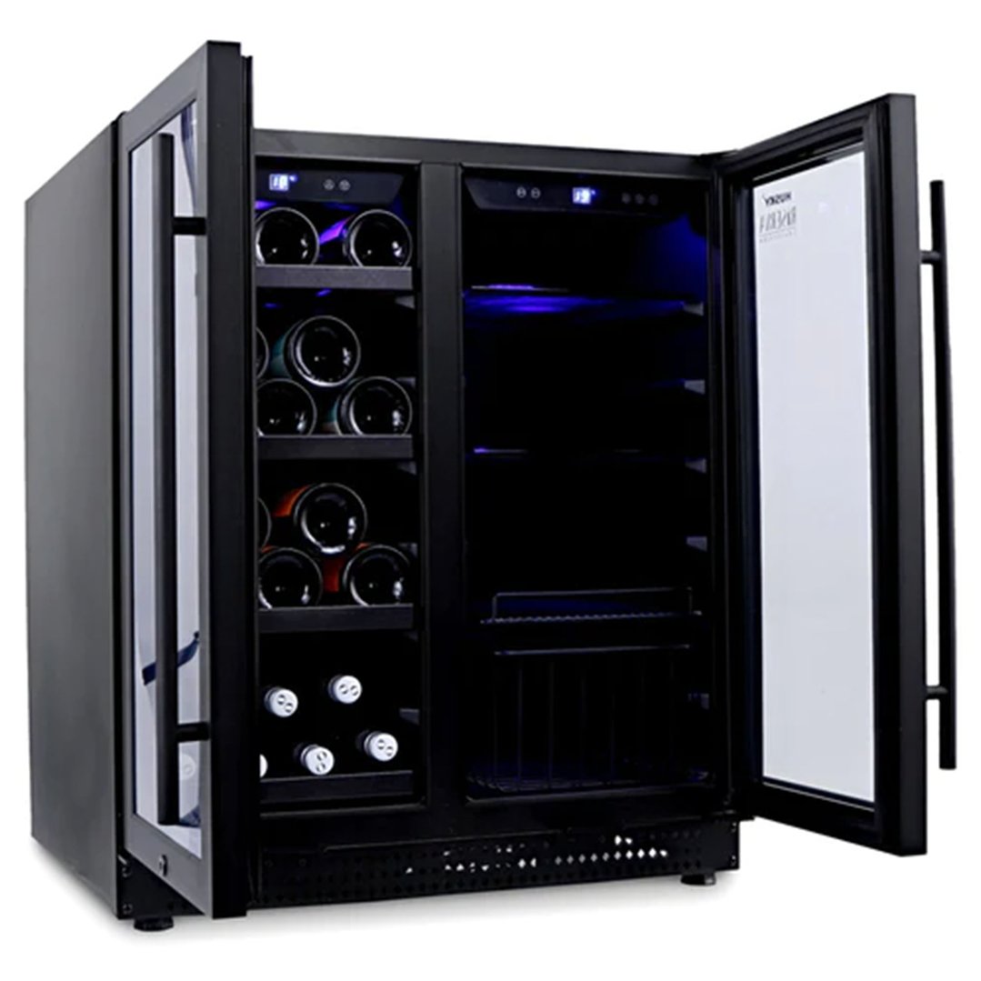 Husky Riserva 168L Double Door Dual Zone Wine Fridge in Black ...
