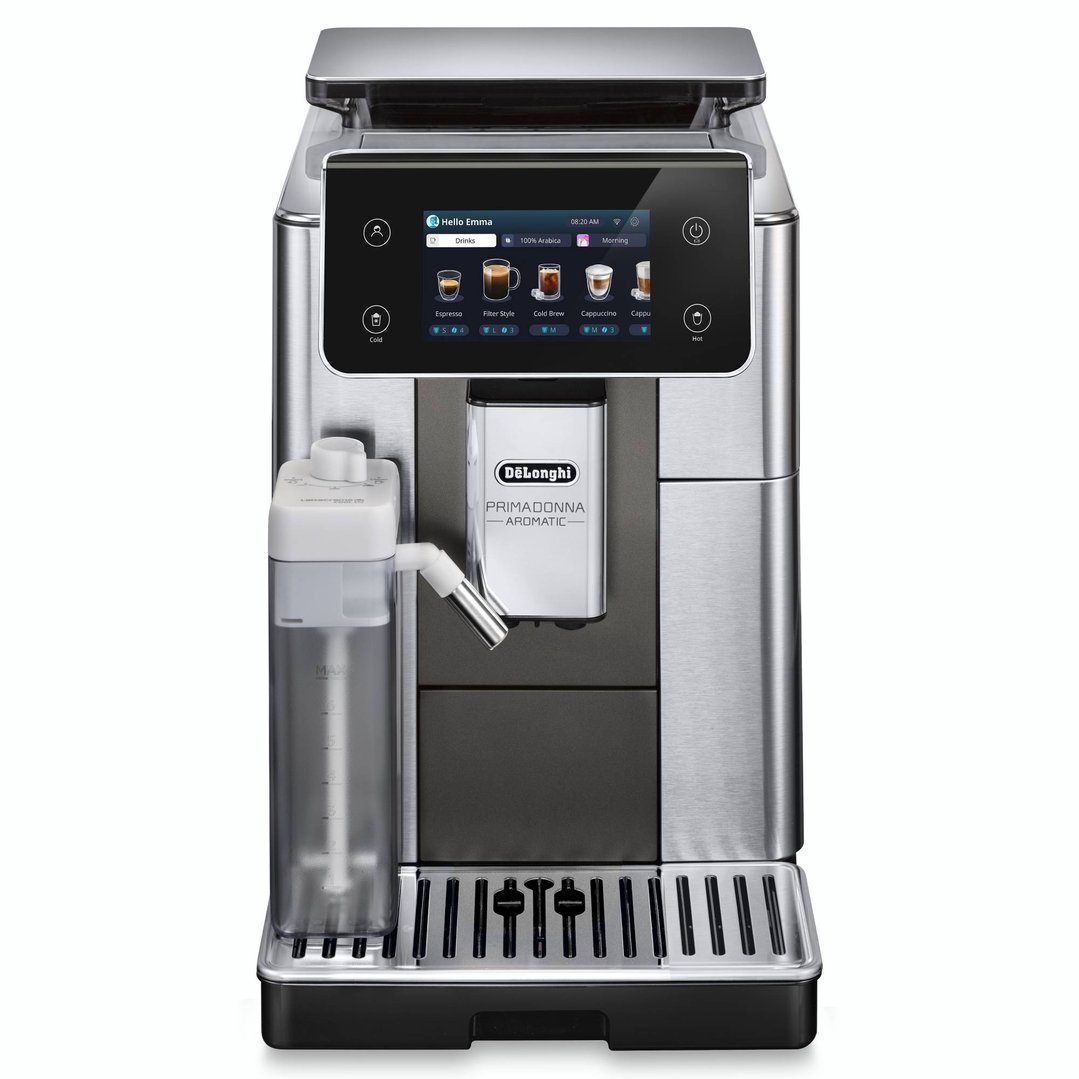 Delonghi PrimaDonna Aromatic Fully Automatic Coffee Machine Titanium ...