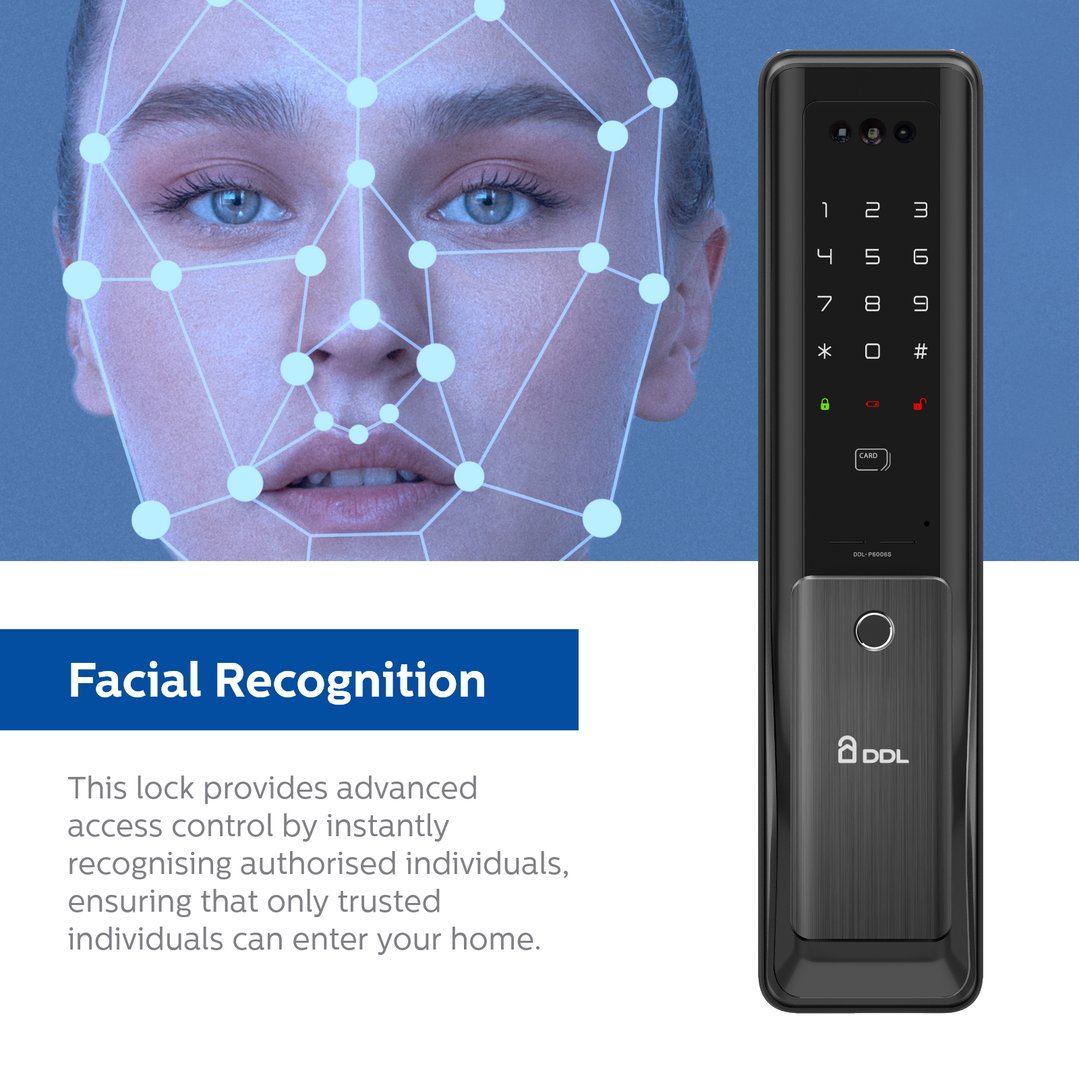 DDL Black Smart 3D Facial Recognition Smart Door Lock DDL-P6006S - Bing ...