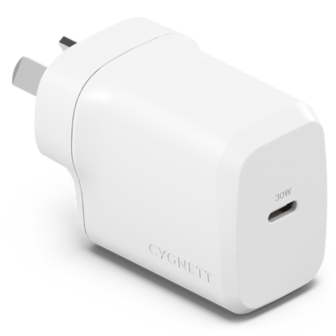 Cygnett PowerPlus 30W GaN USB-C Wall Charger - White. CY4736PDWCH ...
