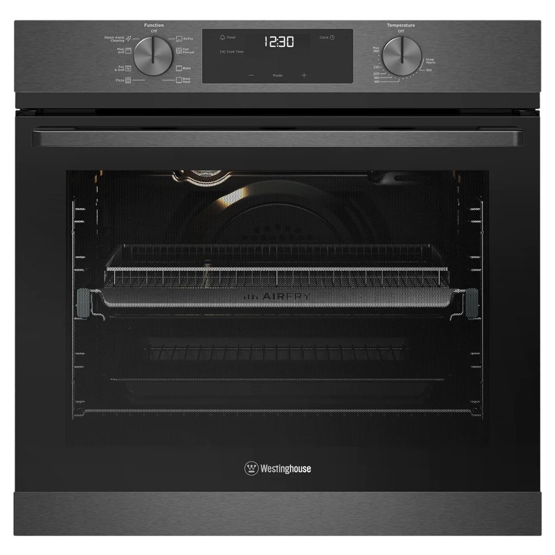 Westinghouse 60cm multi-function 8 dark stainless steel oven with ...