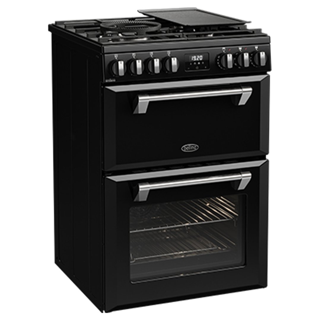 Belling Mini Richmond 60cm Dual Fuel Range Cooker - Black BMR60DODFB ...