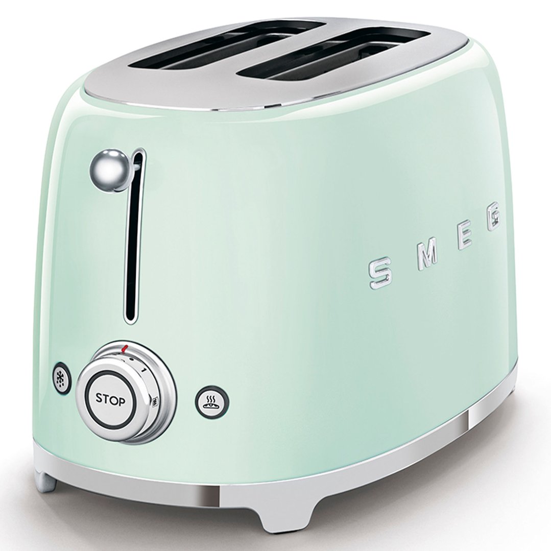 Smeg 50's Retro Style Aesthetic 2 Slice ToasterPastel Green TSF01PGAU ...