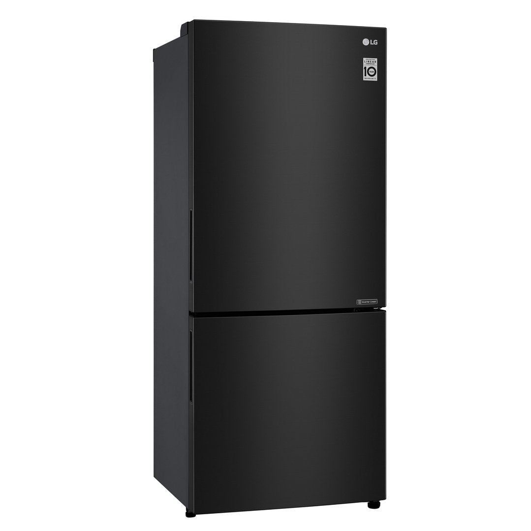 LG 420L Bottom Mount Fridge Black Steel GB455BTL - Bing Lee